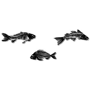 Fish Bones Metal Wall Decor, Animal Skull Metal Wall Art, Decorative ...