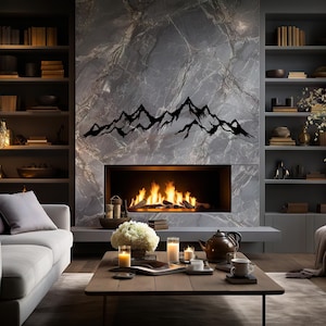 Mountain Ranges View Wall Decor, Best Home Gift, Large Line Mountain ...