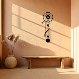 Large Modern Boho Metal Wall Clock, Unique Handmade Art Deco and Mid ...