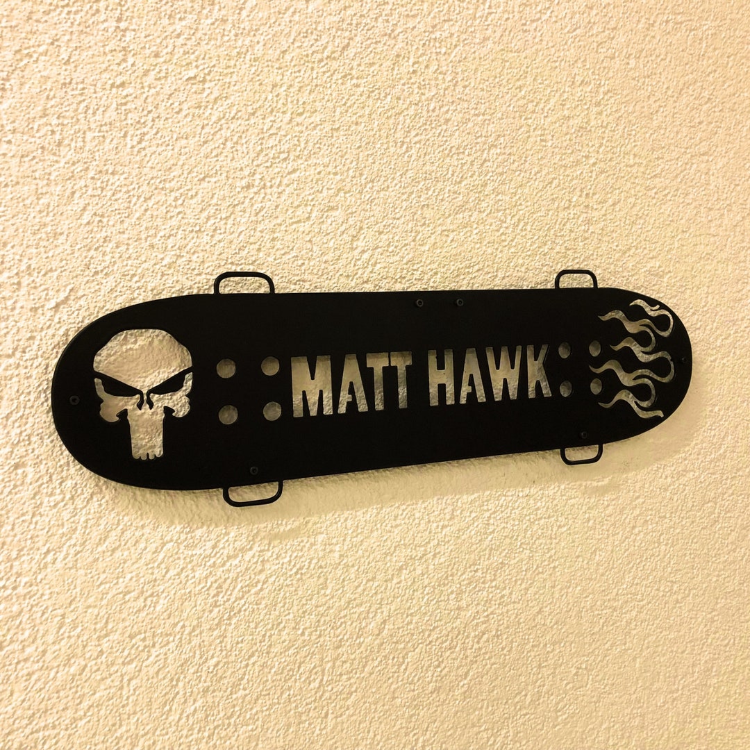Skateboard Custom Metal Sign, Custom Metal Powder Coated Skateboard ...