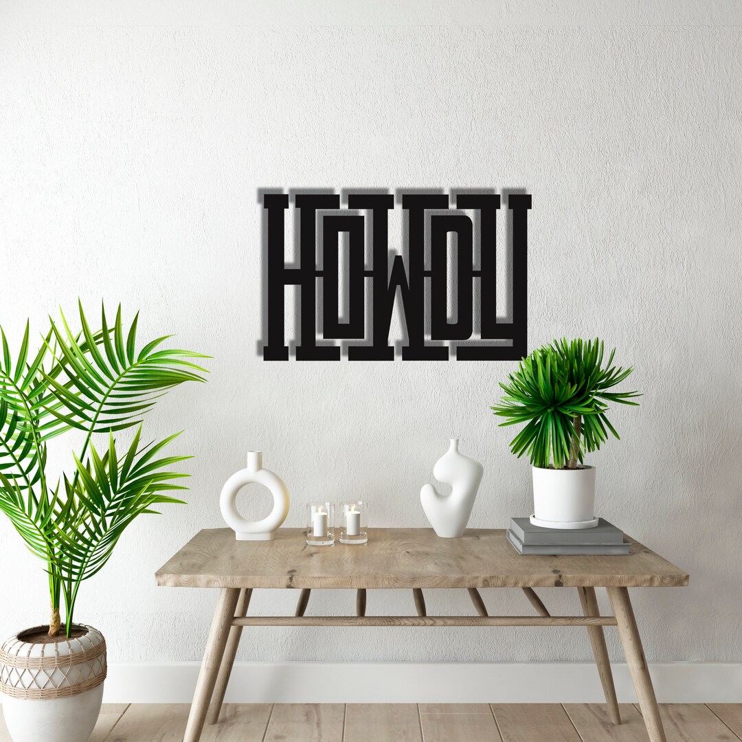 Howdy Metal Wall Art, Western Wall Decor, Unique Entryway Decoration ...