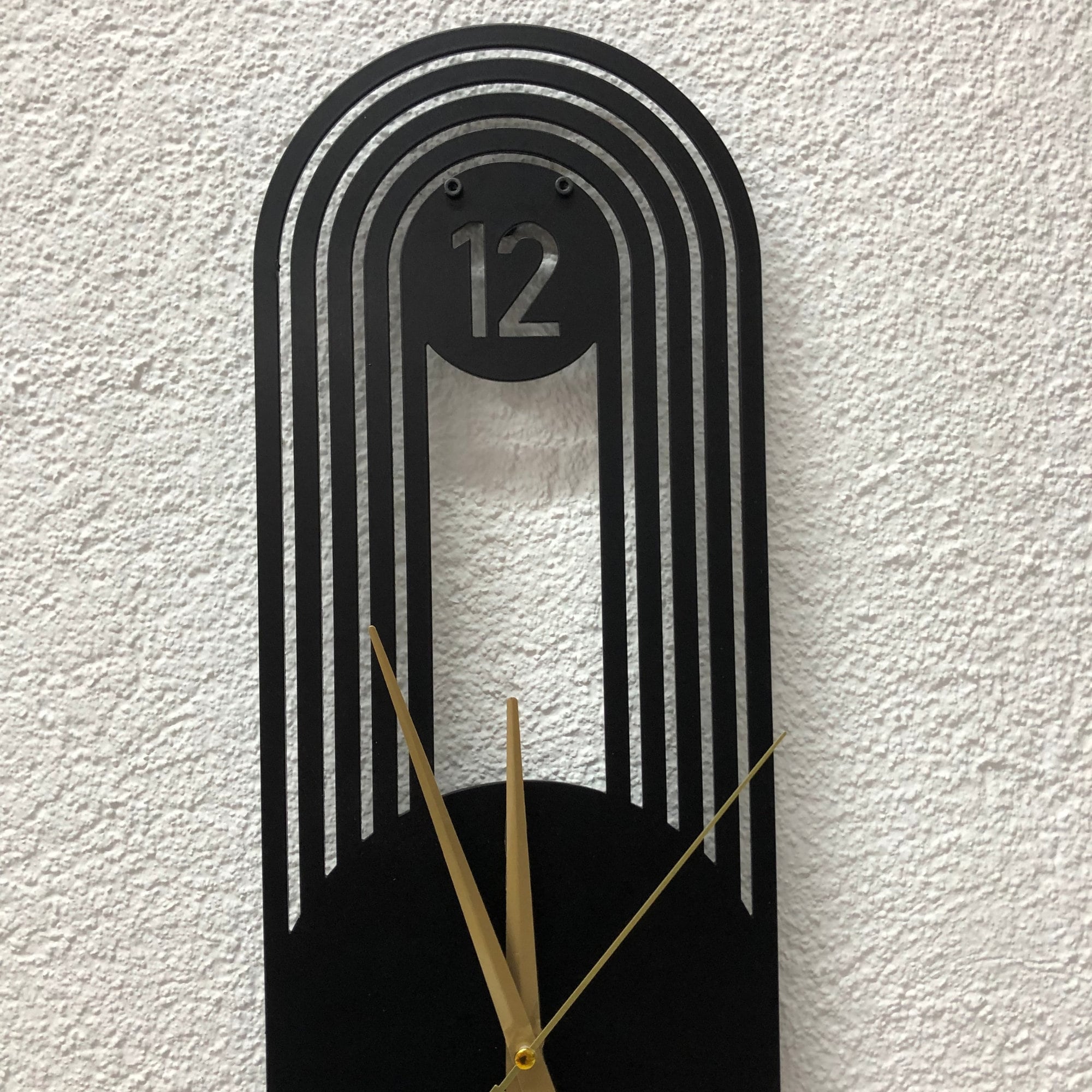 Modern Long Vertical Metal Wall Clock, Minimalist Geometric Wall Clock ...