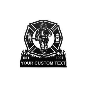 Personalized Firefighter Monogram Metal Sign, Fireman and Firewoman ...