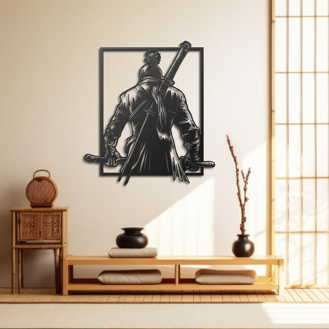 Samurai Metal Wall Art, Japanese Warrior Home Decor , Samurai Artwork ...