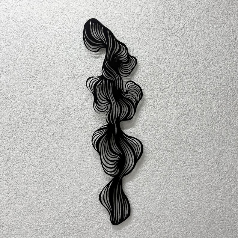 Abstract Metal Wall Art, Mid Century Modern Decor, Modern Luxury Wall ...