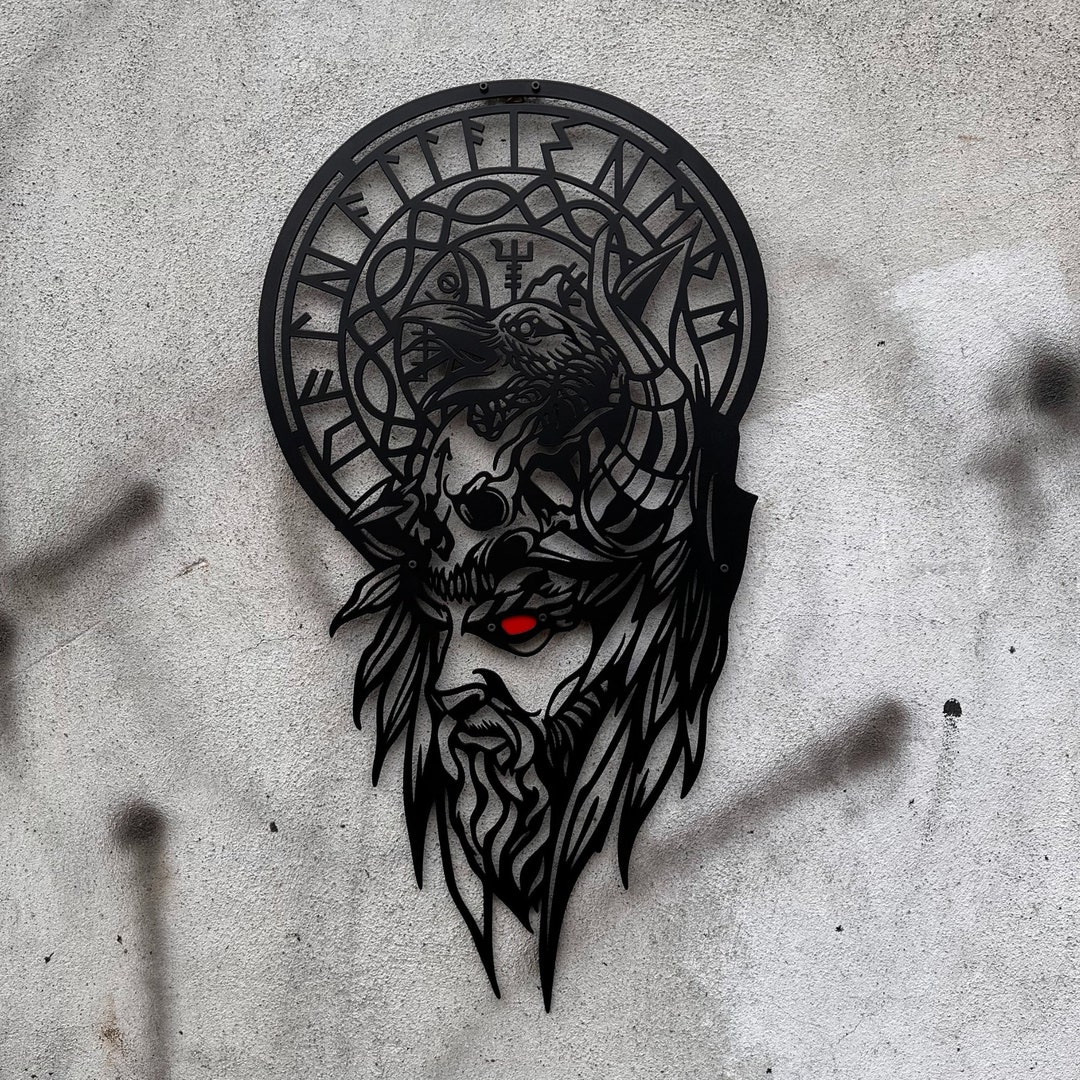 Viking Metal Wall Art, Norse Pagan Wall Decor, Odin - Etsy
