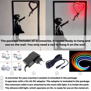 Exclusive Banksy Neon LED Wall Art , Metal 'lovesick Girl' Graffiti ...
