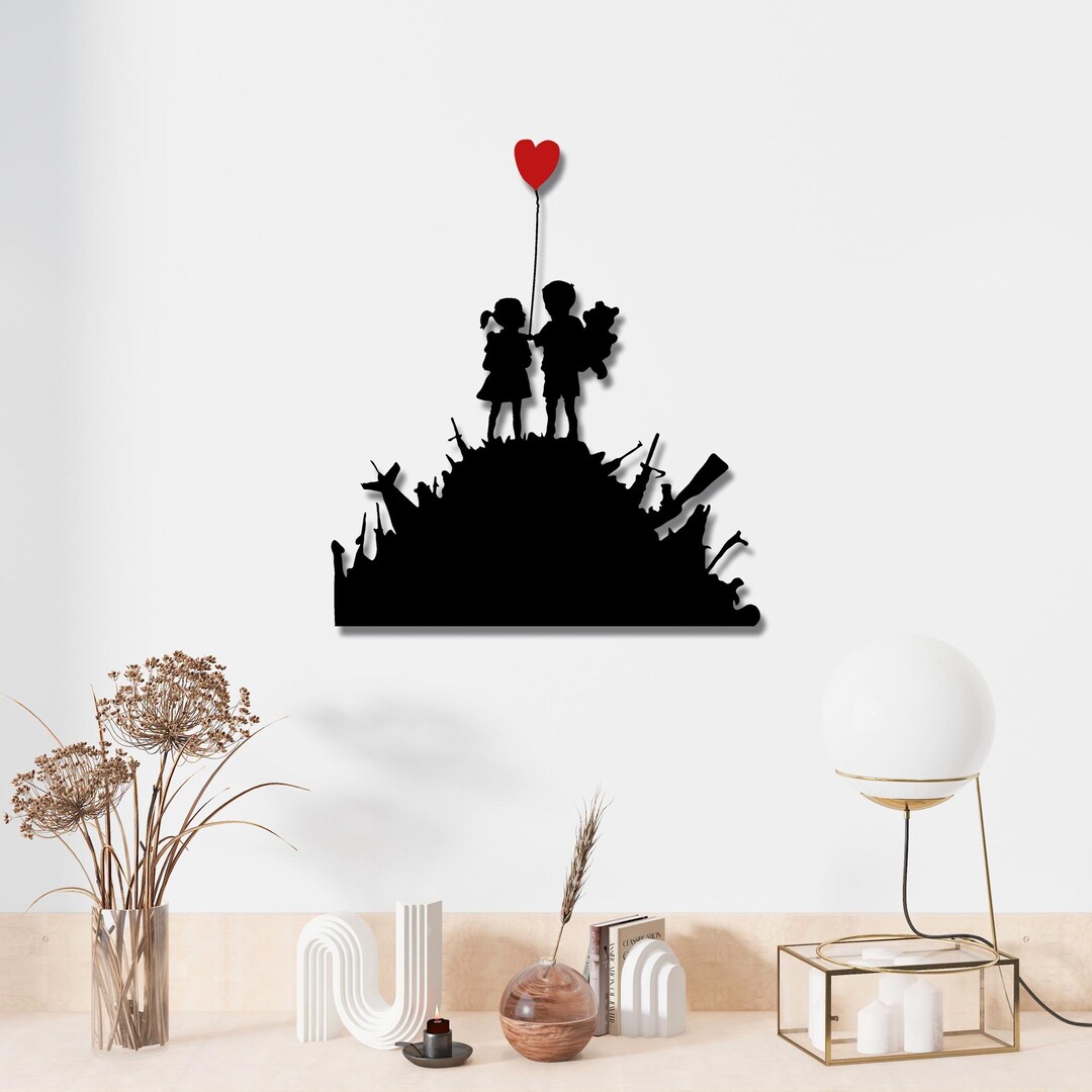 Banksy Metal Wall Art, Banksy Artwork War Children and Kids With Guns ...