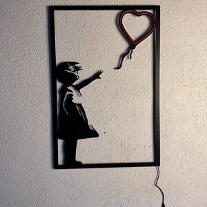 Exclusive Banksy Neon LED Wall Art , Metal 'lovesick Girl' Graffiti ...