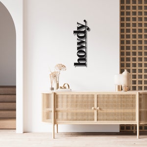 Howdy Metal Wall Art, Rustic Welcome Sign for Entryway, Front Door ...