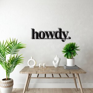 Howdy Metal Wall Art, Rustic Welcome Sign for Entryway, Front Door ...