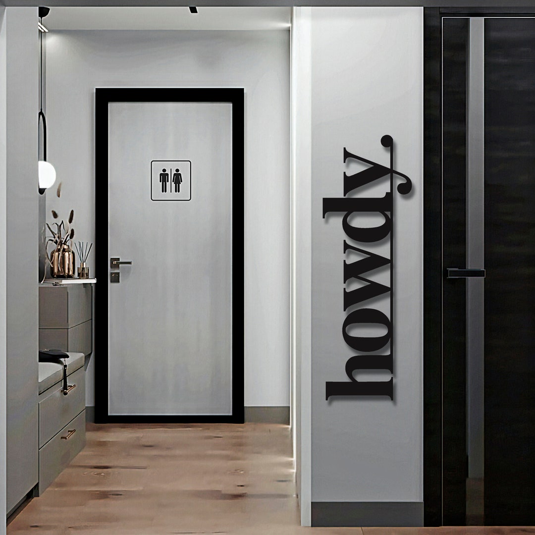 Howdy Metal Wall Art, Rustic Welcome Sign for Entryway, Front Door ...