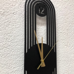 Modern Long Vertical Metal Wall Clock, Minimalist Geometric Wall Clock ...