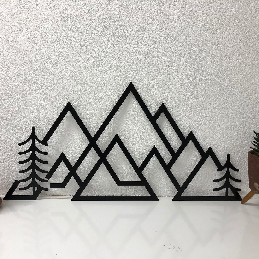Mountain Metal Wall Art, Minimalist Home Decor Wall Art for Gallery ...