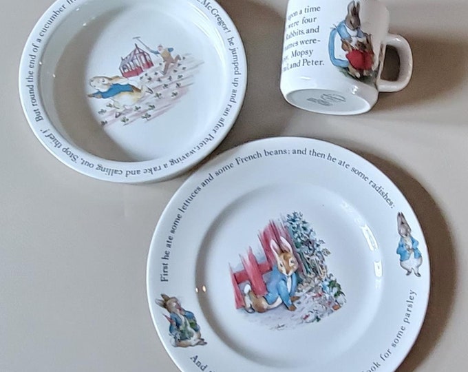Peter Rabbit Plate, Bowl and Mug 3 Pc Set Wedgewood Ceramic - Etsy
