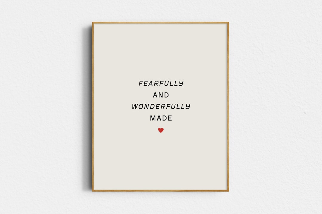 Fearfully Wonderfully Made Print: Psalm 139 Scripture Art (digital ...