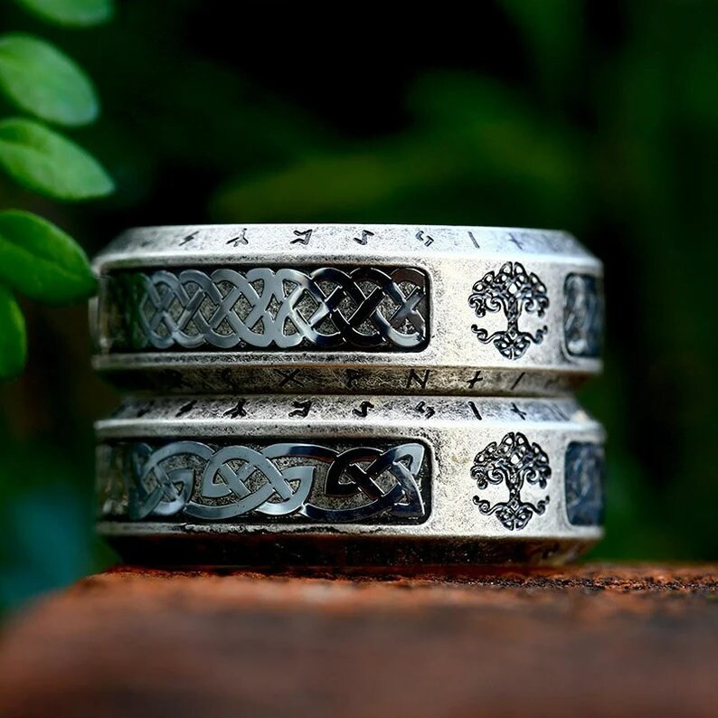 Yggdrasil Viking Ring Runes Tree of Life Ring Stainless Steel Ring ...
