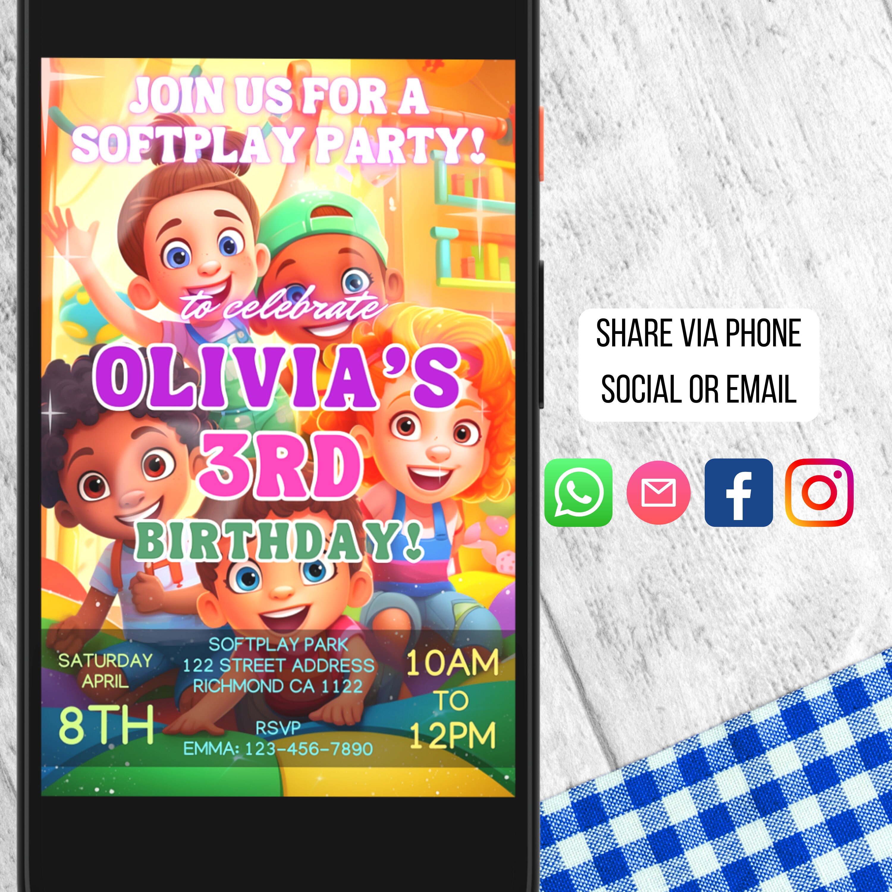 EDITABLE Softplay Party Invitation Indoor Play Birthday - Etsy