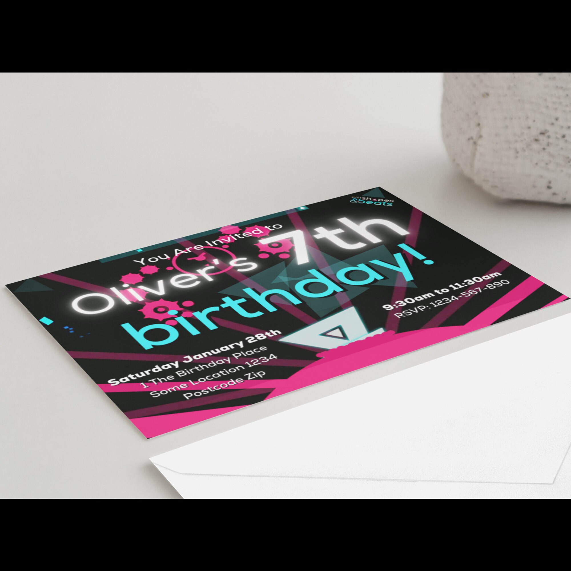 Just Shapes & Beats, Digital Invitation, Personalised Party Invite ...