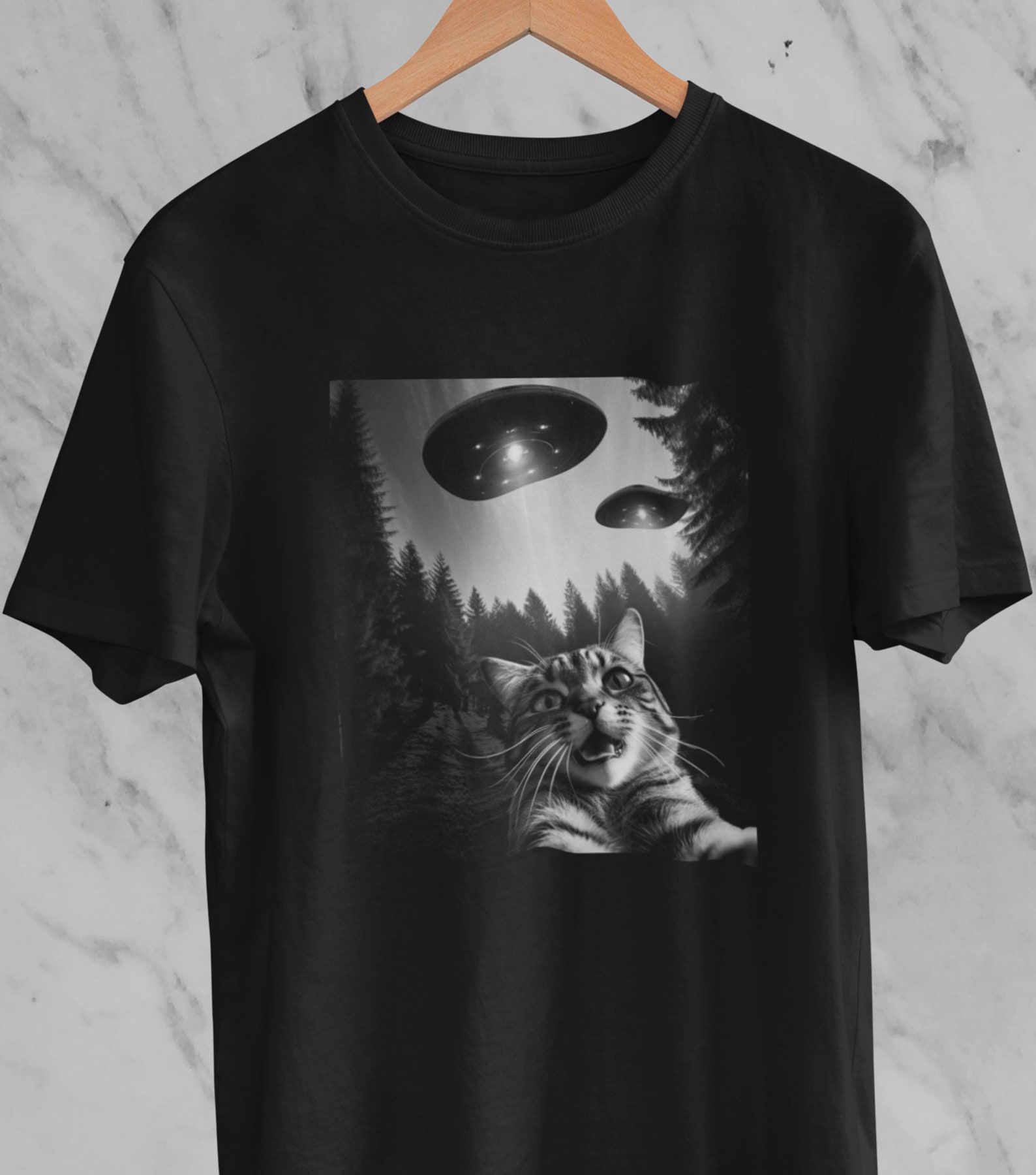 Cat UFO Shirt, Gift for Cat Lovers, UFO Shirt, Cat Selfie UFO T-shirt ...