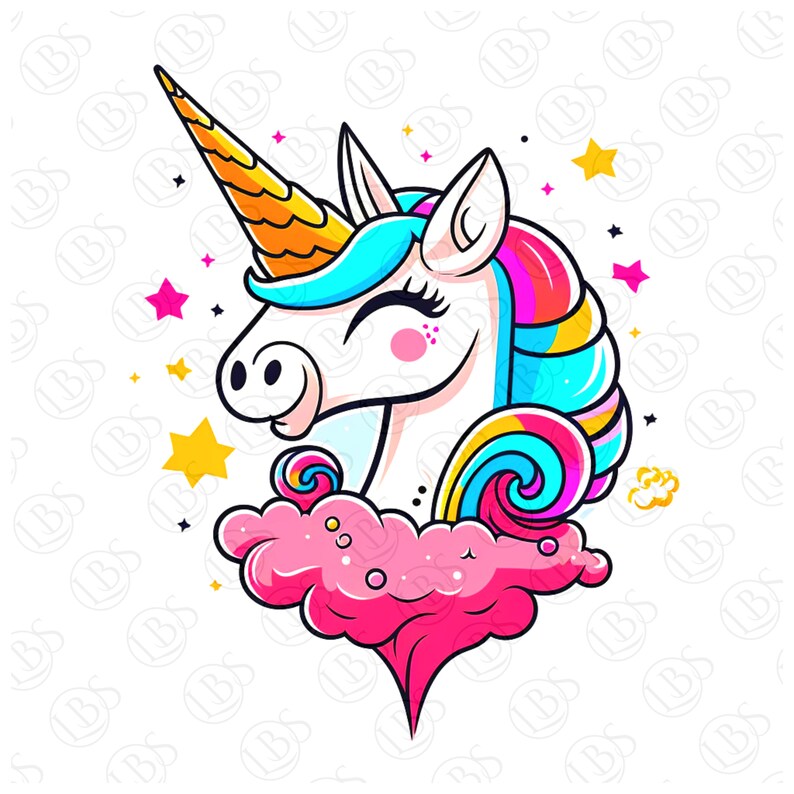 Adorable Unicorn Head SVG Cute Unicorn Face Clip Art Magical - Etsy