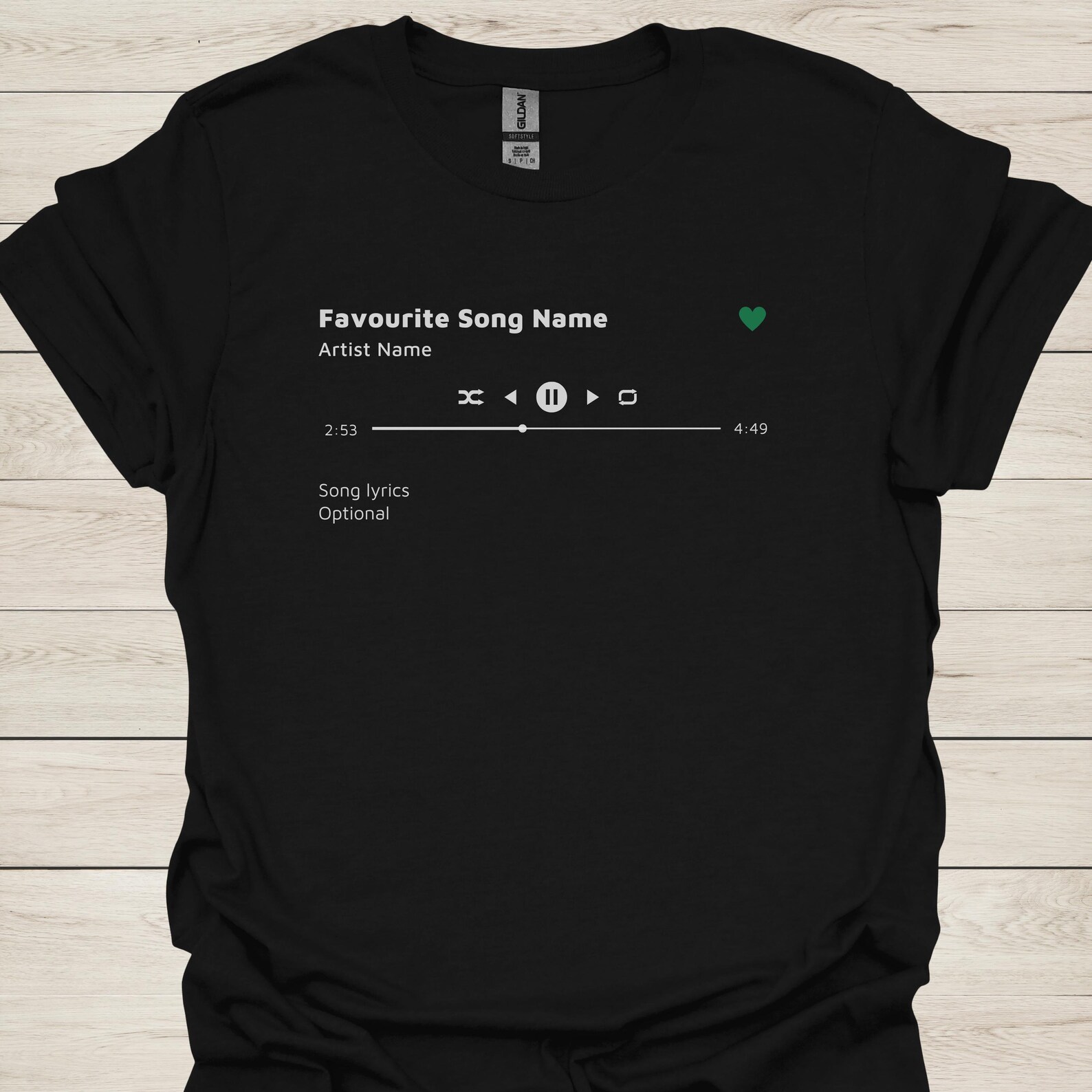 Personalized Song T-shirt: Custom Artist, Lyrics & Favourite Song Music ...