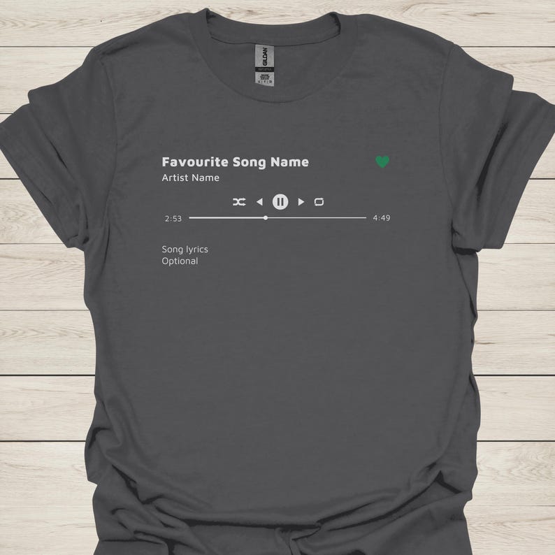 Personalized Song T-shirt: Custom Artist, Lyrics & Favourite Song Music ...