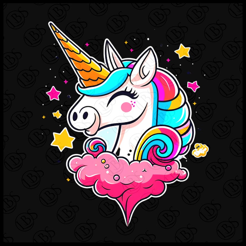 Adorable Unicorn Head SVG Cute Unicorn Face Clip Art Magical - Etsy