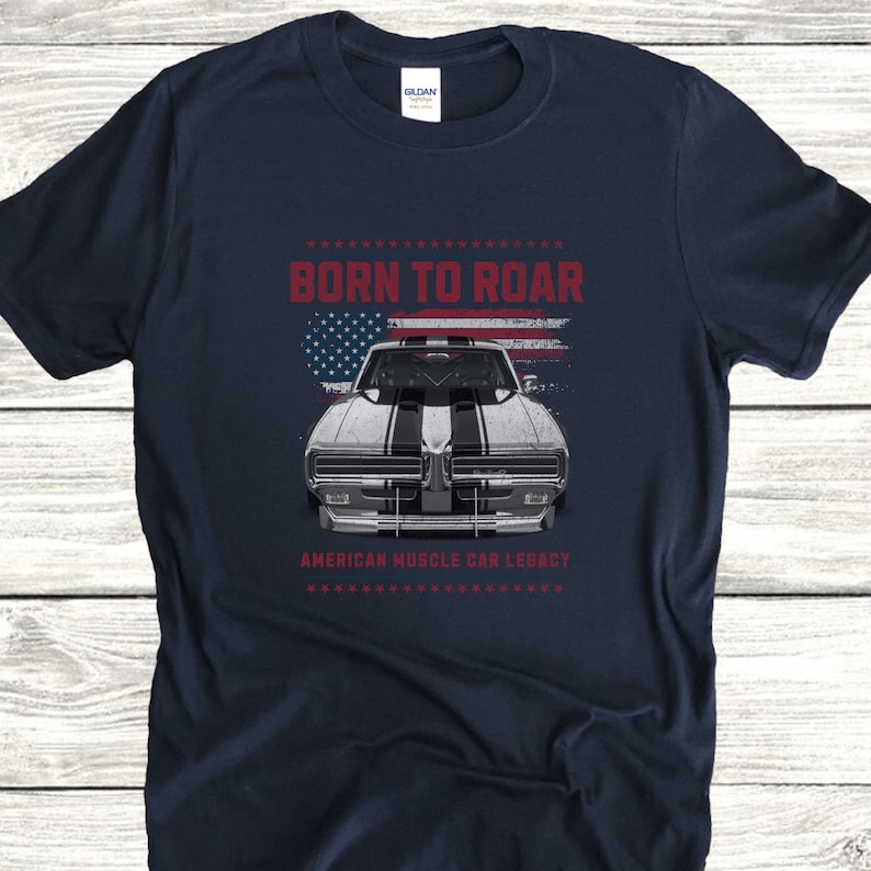 American Muscle Car T-shirt: Born to Roar Legacy - Etsy