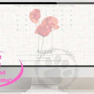 2024 Monthly Calendar Flower of the Month. Computer Desktop Wallpaper ...