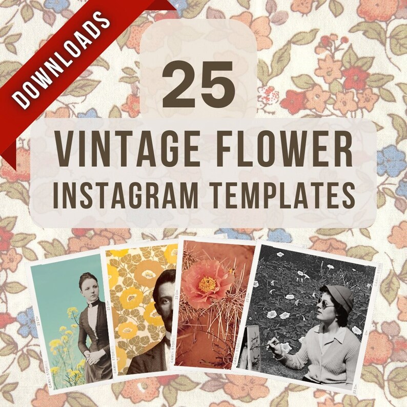 25 Vintage Flower-themed Social Media Templates for Instagram ...