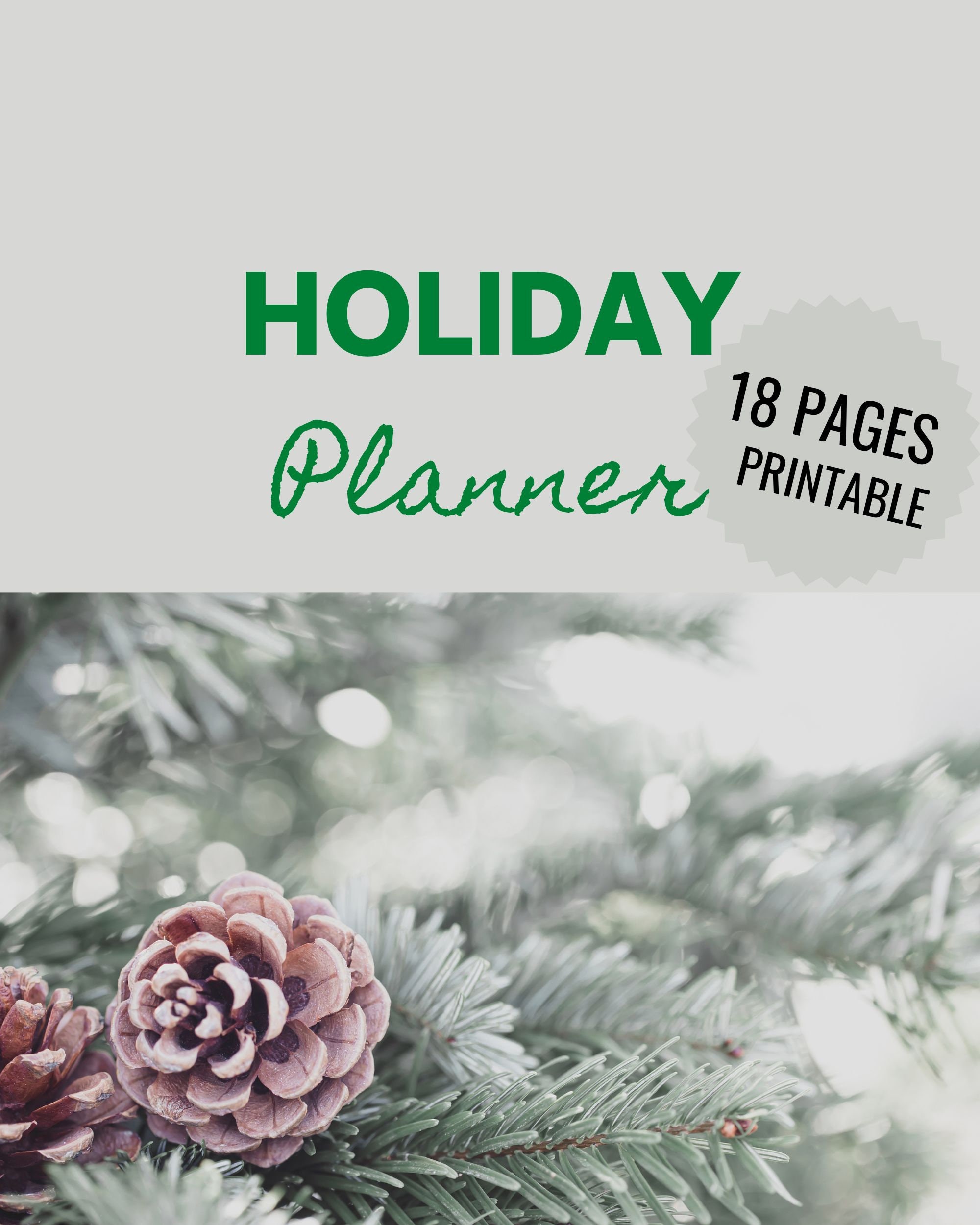 Printable Holiday Planner Digital Download Holiday Planner Christmas ...