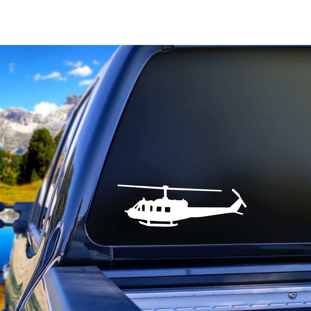 UH-1 Huey Helicopter Vinyl Decal, Army Aviation, Helicopter, Truck ...