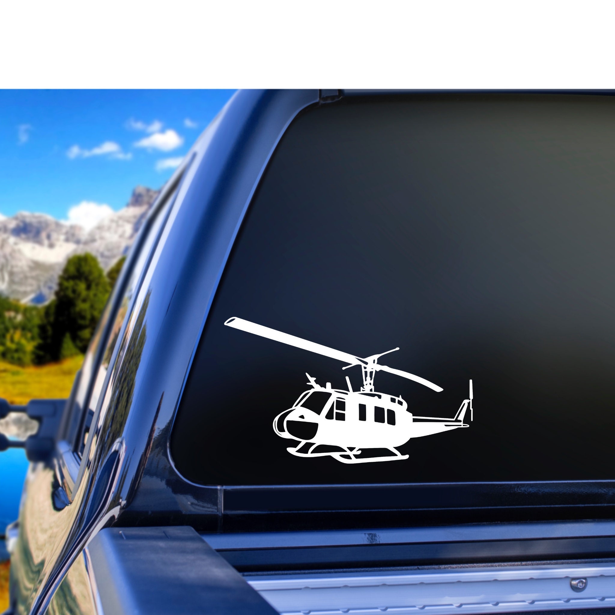 UH-1 Huey Helicopter Vinyl Decal, Army Aviation, Helicopter, Truck ...