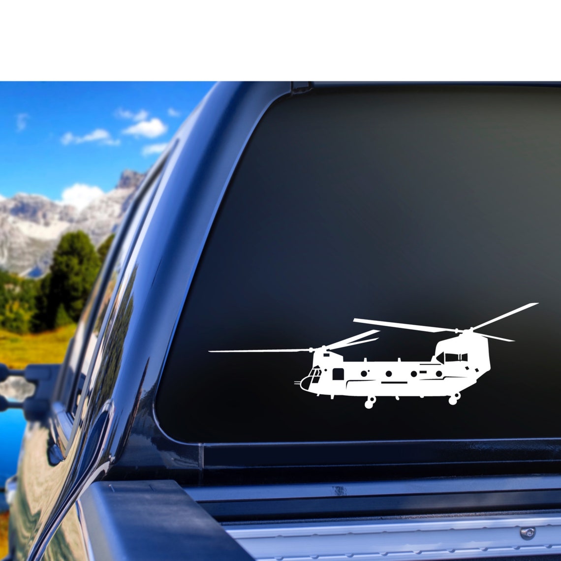 CH-47 Chinook Helicopter Vinyl Decal, Army Aviation, Helicopter, Truck ...