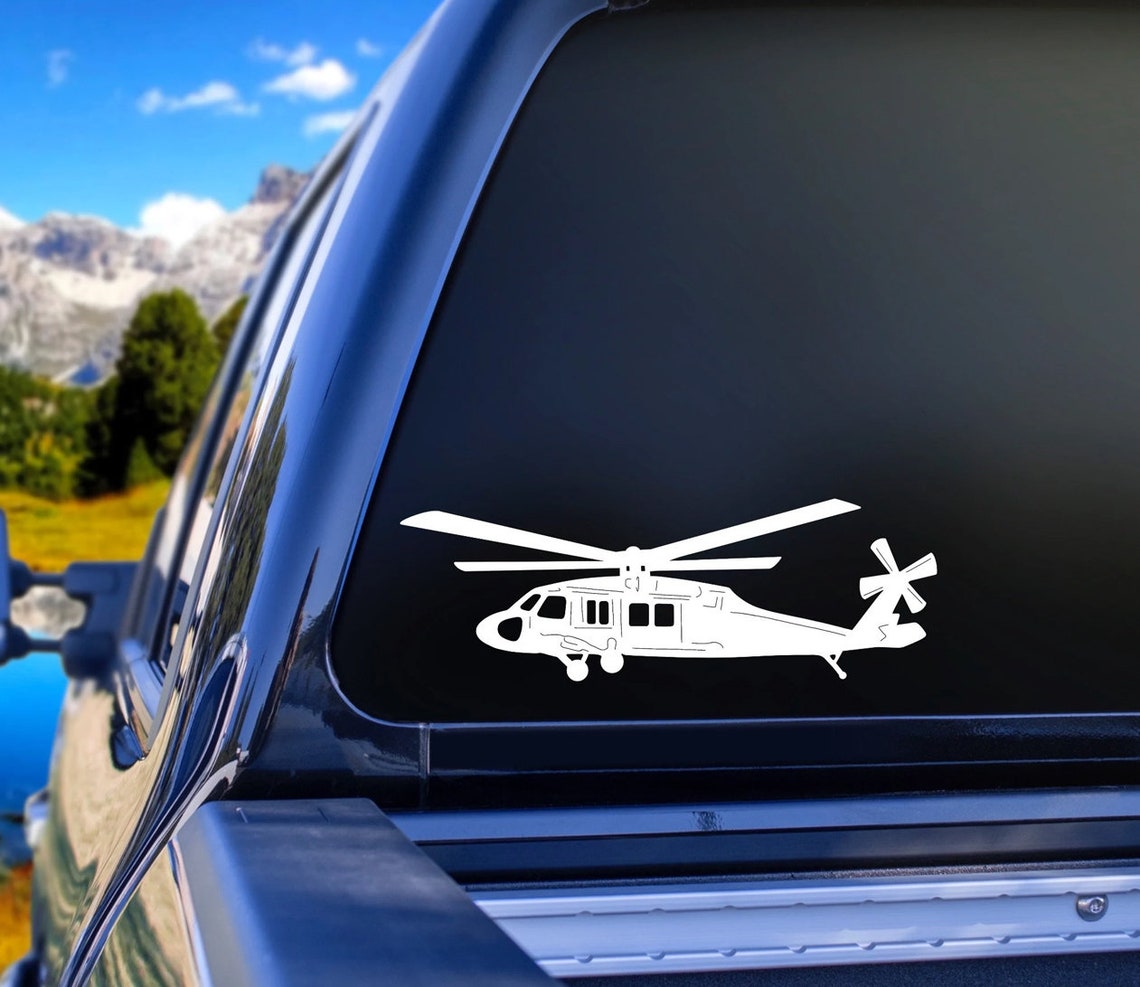 UH-60 Blackhawk Helicopter Vinyl Decal, Army Aviation, Helicopter ...