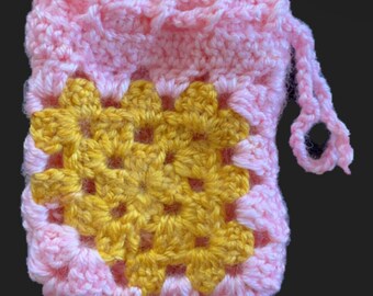 Green Apple Bag/ Handmade Crochet Drawstring Bag / Crochet Pouch - Etsy