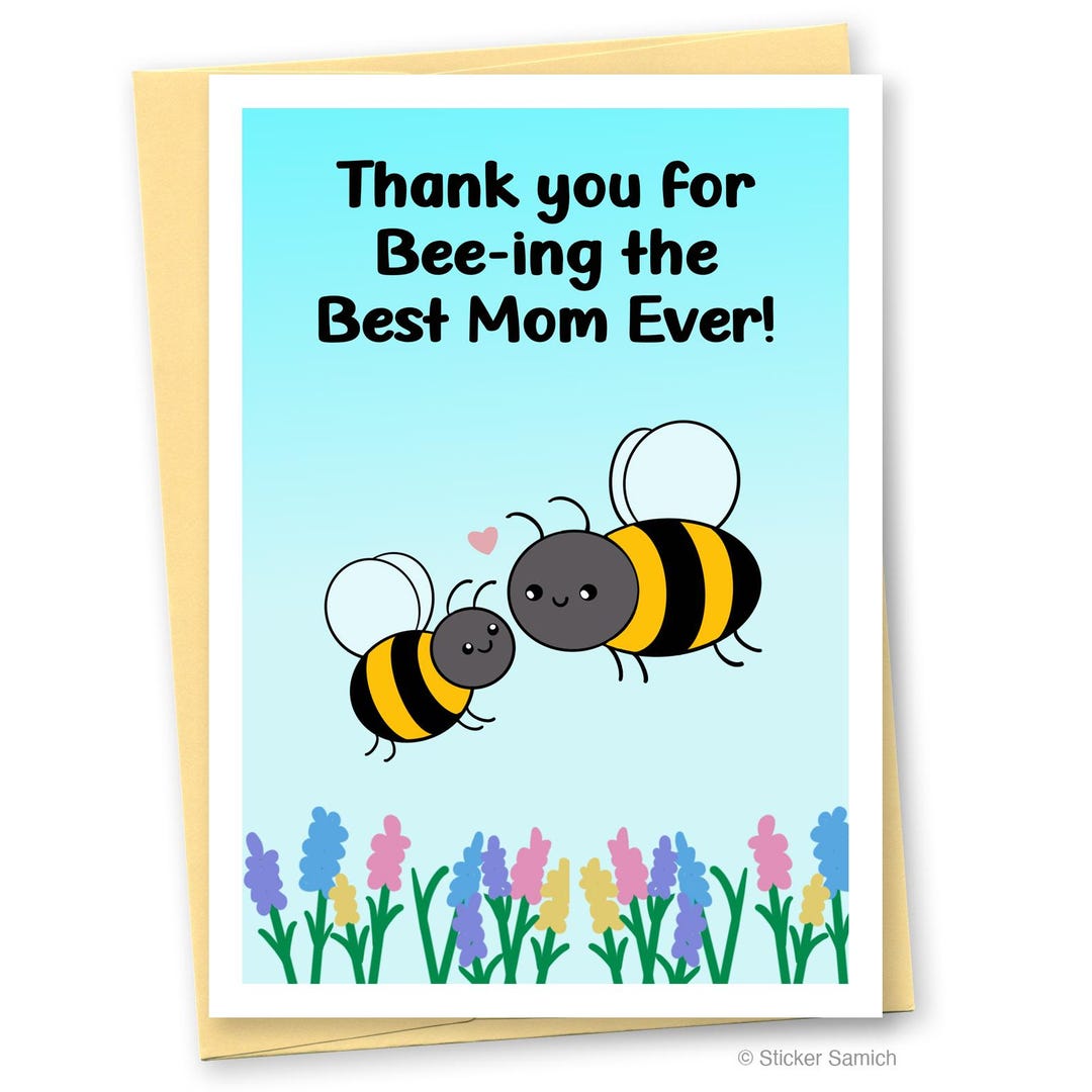 Cute Mother’s Day Card | Thank You for Beeing the Best Mom Ever - Etsy