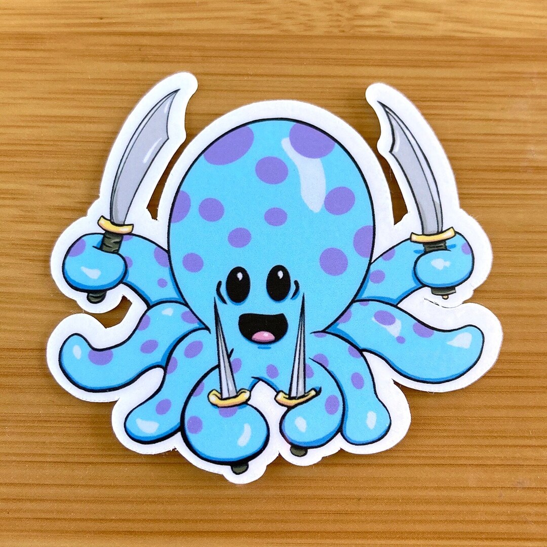 Stabby Cute Octopus With Knives - Etsy