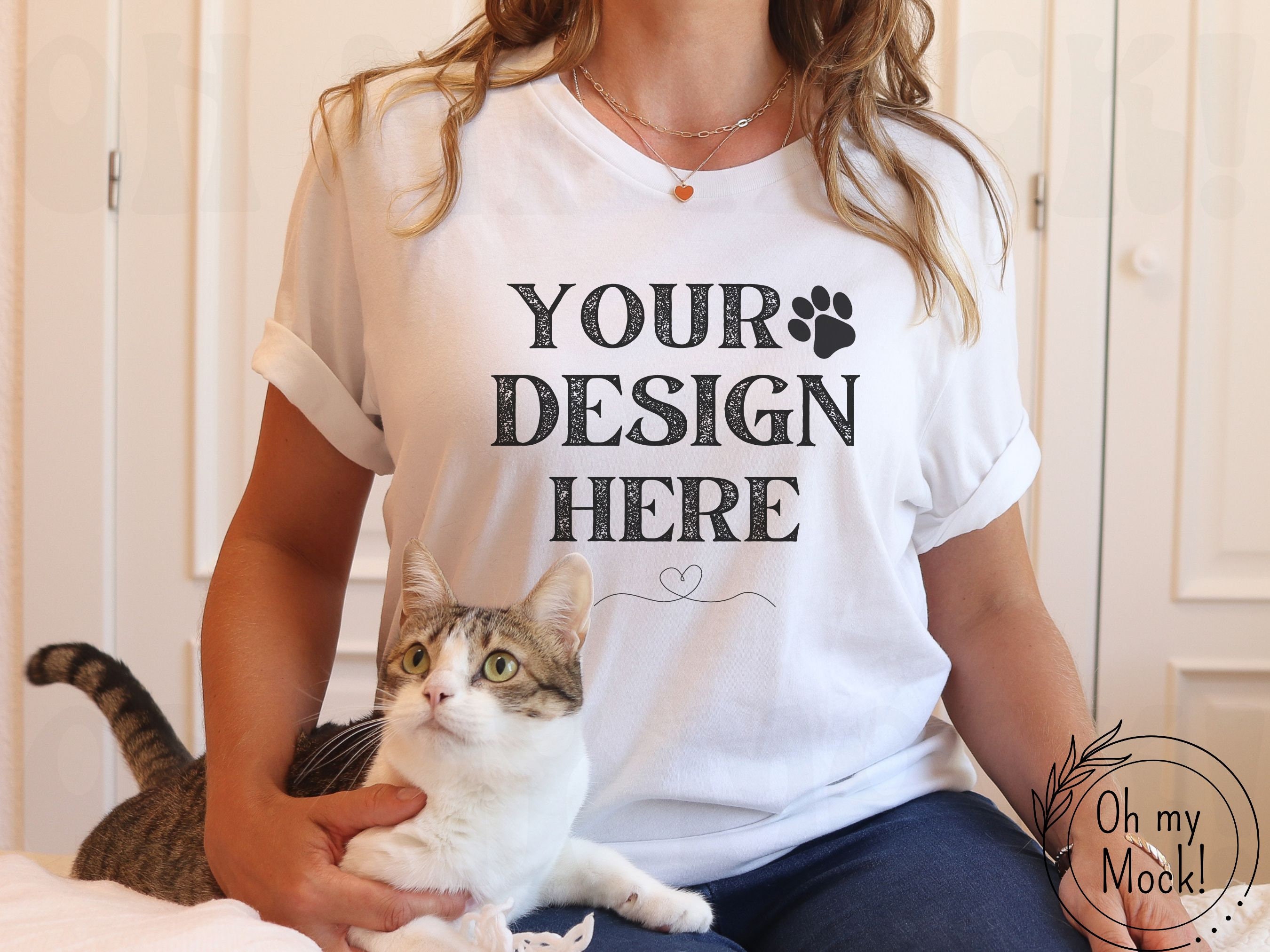 CAT MOM Mockup, Cat Shirt Mockup, Pet Mockup Shirt, White Shirt Cat ...