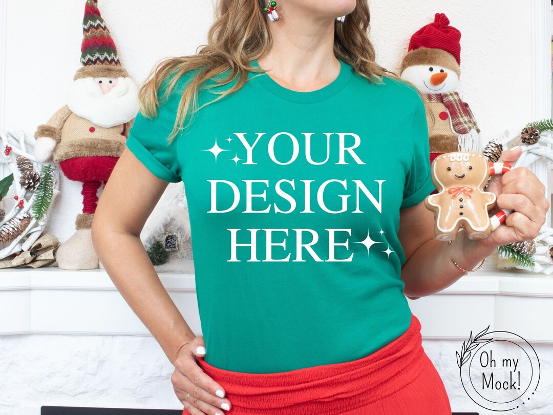 CHRISTMAS MOCKUP GREEN, Kelly Green Mockup, Holiday Mockup, Model ...