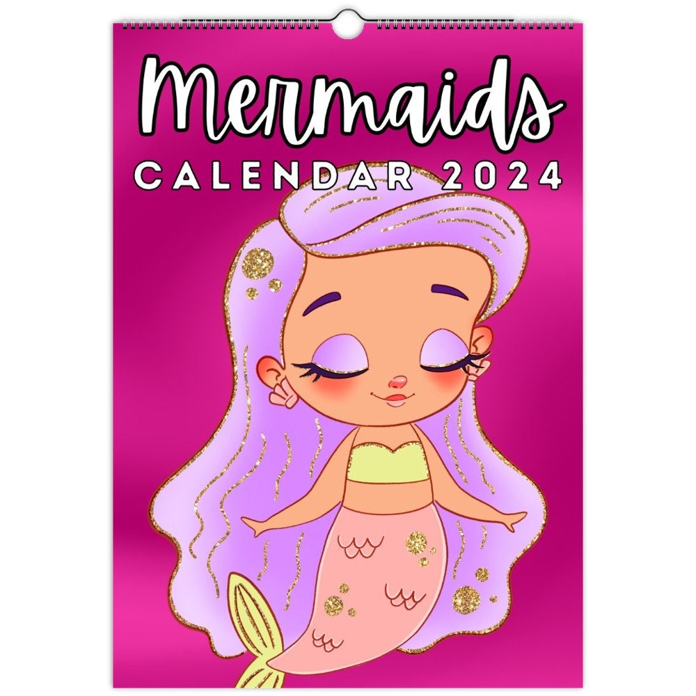 Mermaids Wall Calendar 2024, Mermaid Gift for Kids, Cute Gift Idea for ...