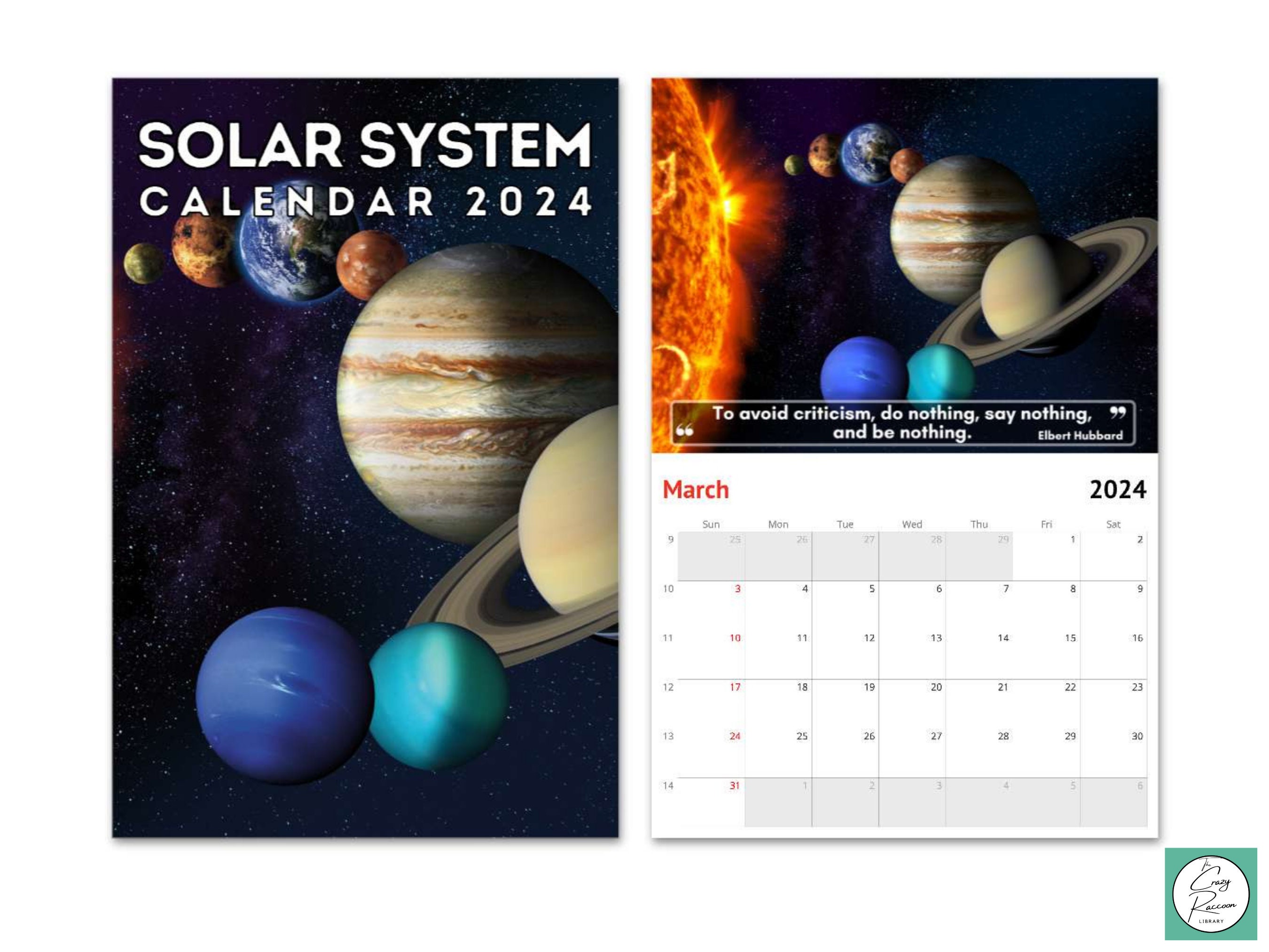 Solar System Wall Calendar 2024, Great Gift Idea for Space Lovers - Etsy