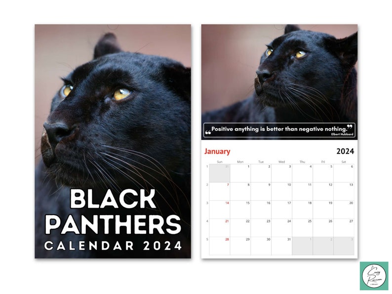 Black Panthers Wall Calendar 2024, Cute Gift Idea for Panther Lovers - Etsy