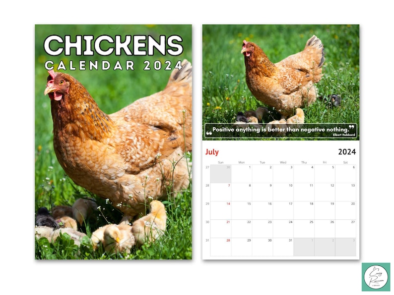 Chickens Wall Calendar 2024, Cute Gift Idea for Chicken Lovers - Etsy
