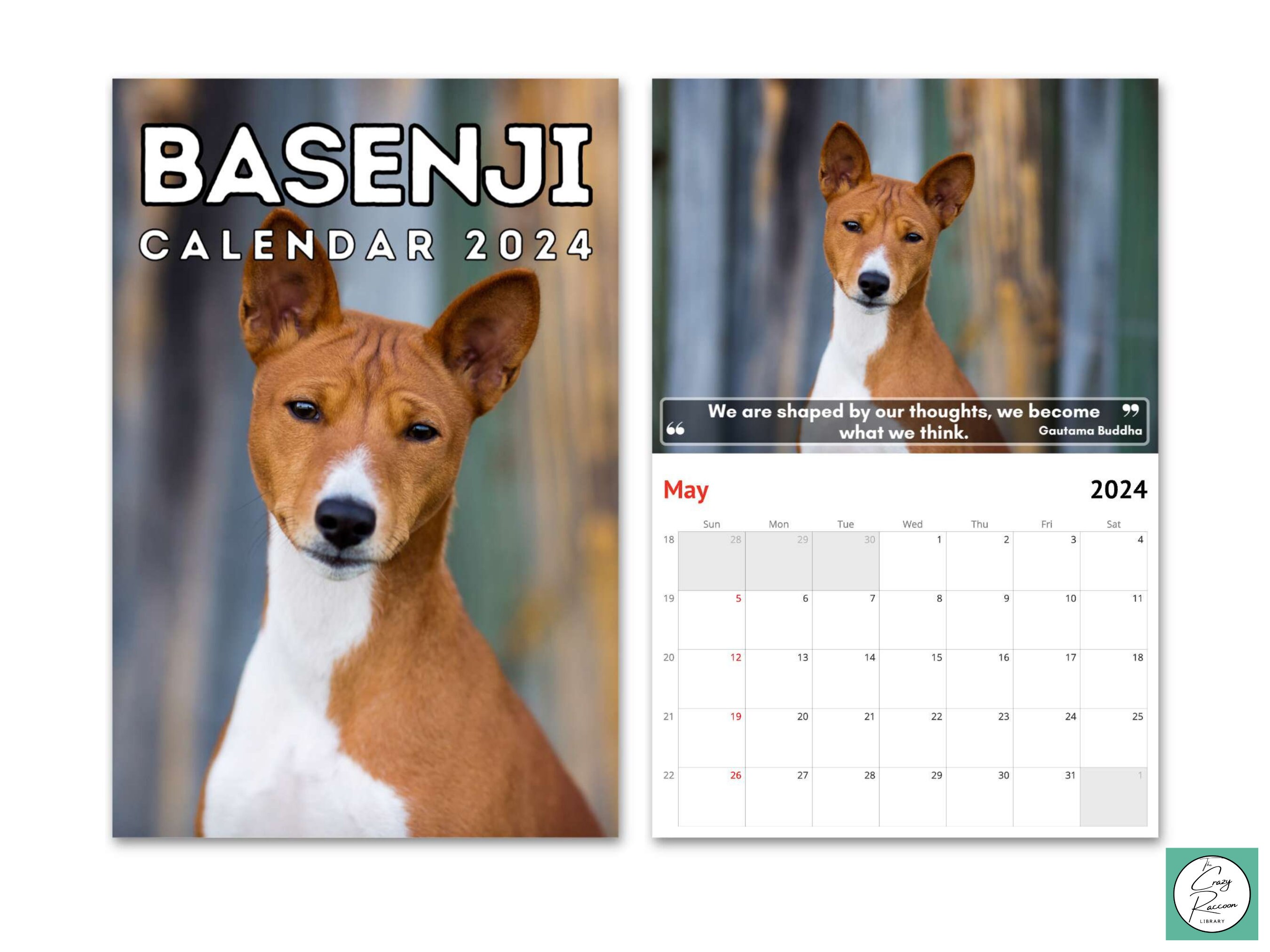 Basenji Wall Calendar 2024, Cute Gift Idea for Basenji Dog Lovers - Etsy