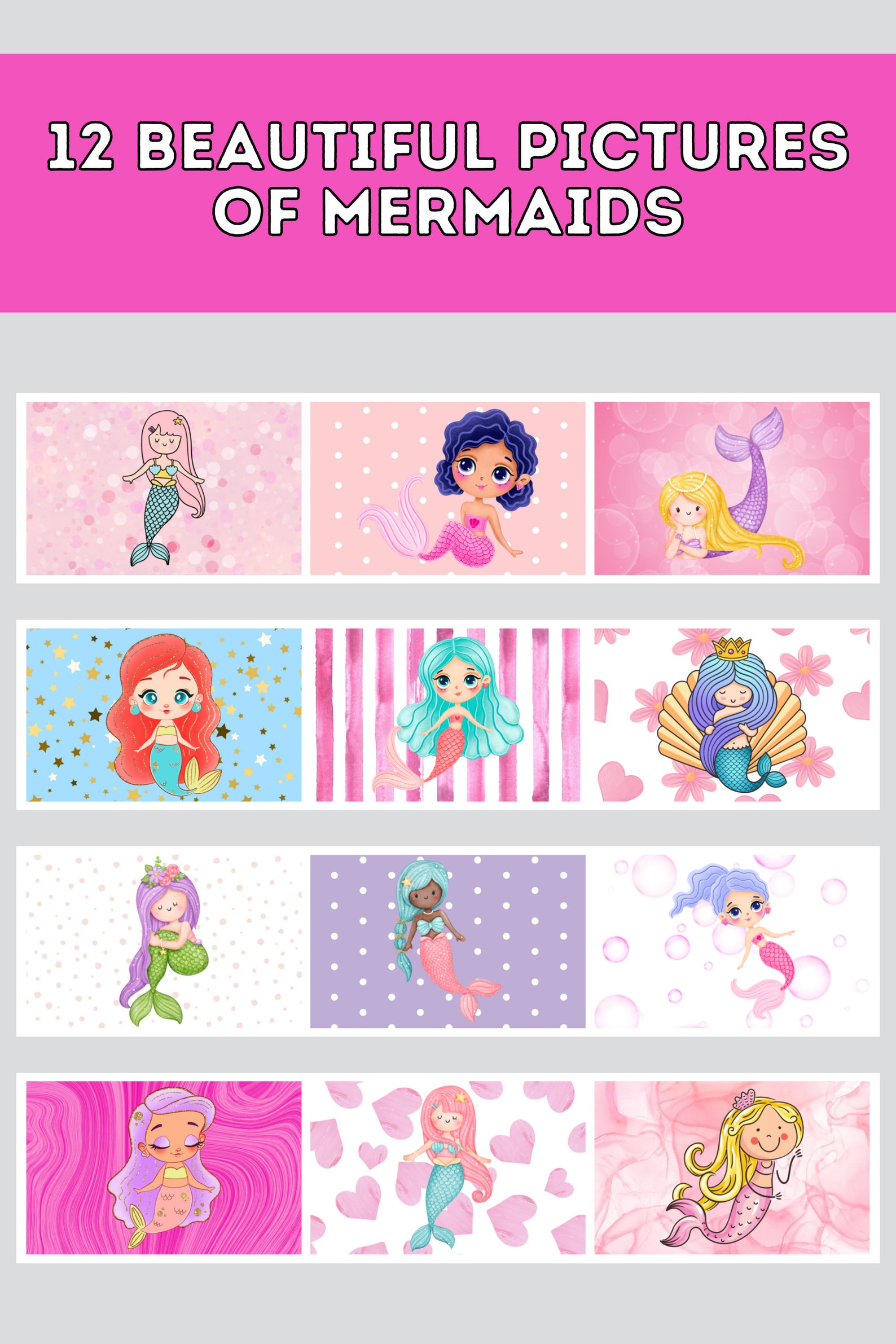 Mermaids Wall Calendar 2024, Mermaid Gift for Kids, Cute Gift Idea for ...