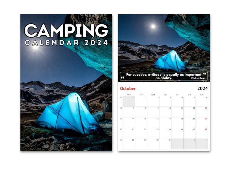 Camping Wall Calendar 2024 Cute Gift Idea for Camping Lovers - Etsy