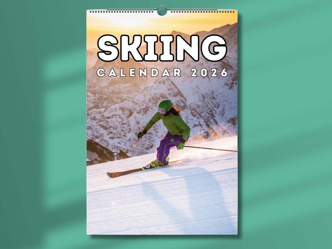 Skiing Wall Calendar 2026, Gift Idea for Skiers & Skiing Lovers - Etsy