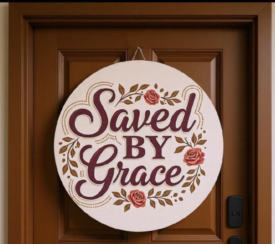 Rustic Wood Sign | Saved by Grace Decor | Farmhouse Wall Art, Christian ...
